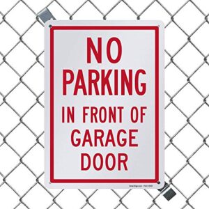 SmartSign “No Parking in Front of Garage Door” Sign | 10" x 14" Engineer Grade Reflective Aluminum