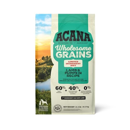 ACANA Wholesome Grains Dry Dog Food, Lamb & Pumpkin Recipe, 22.5lb