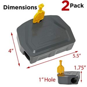 Redtop Mouse Trap Bait Station Refillable Indoor Outdoor Pet Safe (Black)