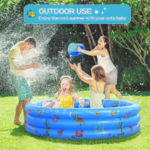 Garden Round Inflatable Baby Swimming Pool, Portable Inflatable Child/Children Little Pump Pool,Kiddie Paddling Pool Indoor&Outdoor Toddler Water Game Play Center for Kids/Girl/Boy