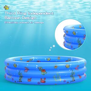 Garden Round Inflatable Baby Swimming Pool, Portable Inflatable Child/Children Little Pump Pool,Kiddie Paddling Pool Indoor&Outdoor Toddler Water Game Play Center for Kids/Girl/Boy