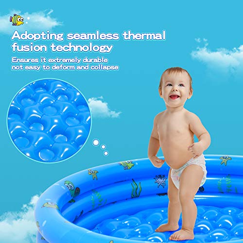 Garden Round Inflatable Baby Swimming Pool, Portable Inflatable Child/Children Little Pump Pool,Kiddie Paddling Pool Indoor&Outdoor Toddler Water Game Play Center for Kids/Girl/Boy