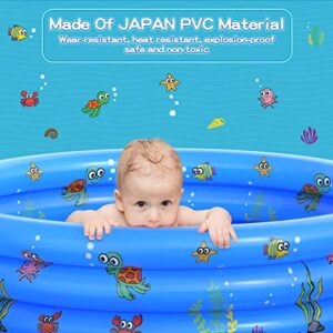 Garden Round Inflatable Baby Swimming Pool, Portable Inflatable Child/Children Little Pump Pool,Kiddie Paddling Pool Indoor&Outdoor Toddler Water Game Play Center for Kids/Girl/Boy