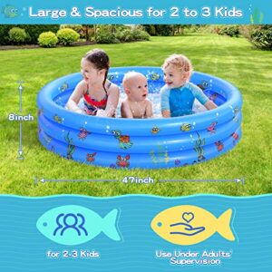 Garden Round Inflatable Baby Swimming Pool, Portable Inflatable Child/Children Little Pump Pool,Kiddie Paddling Pool Indoor&Outdoor Toddler Water Game Play Center for Kids/Girl/Boy