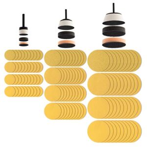 fulton 129 piece bowl sanding disc set | 1, 2 and 3 inch padded mandrels |1 soft and 1 medium interface pad for each mandrel size and 10 ea 80, 120, 150 and 220 grit discs for each mandrel size