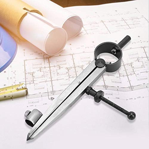 Wing Divider, Adjustable&Lockable Precision Spring Divider Caliper Compass with Pen Holder Craft Rotating Tool for Metal Workpiece Processing, Mechanical Scribing (100mm)