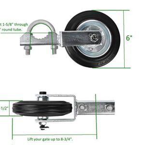 Mofeez Gate Wheel for Metal Swing Gate with 1-5/8" Thru 2" Gate Frames, Gate Support Wheel for Chain Link Fence, Prevent Gate from Dragging