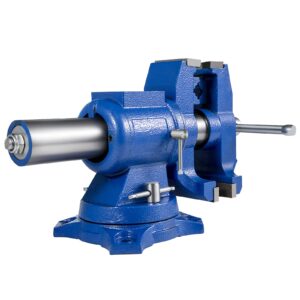 BestEquip 6" Heavy Duty Bench Vise, Double Swivel Rotating Vise Head/Body Rotates 360°,Pipe Vise Bench Vices 30Kn Clamping Force,for Clamping Fixing Equipment Home or Industrial Use