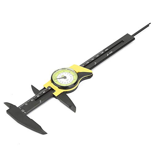 Dial Vernier Caliper, 0.01mm Accuracy Plastic Fast Precise Measurement Tool Vernier Measure Tool for Biomedical Industry, 0-150mm(Yellow)