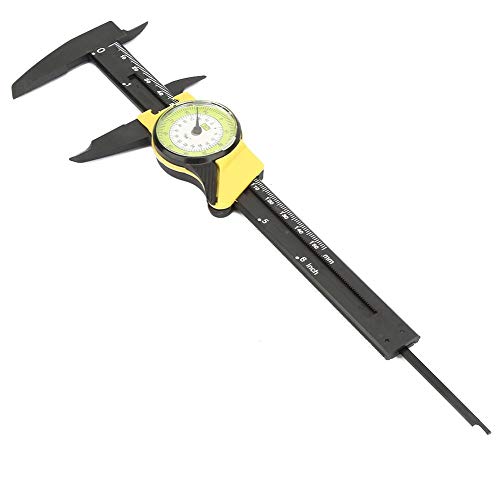 Dial Vernier Caliper, 0.01mm Accuracy Plastic Fast Precise Measurement Tool Vernier Measure Tool for Biomedical Industry, 0-150mm(Yellow)