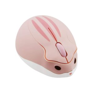 2.4ghz wireless mouse cute hamster shape less noice portable mobile optical 1200dpi usb mice cordless mouse for pc laptop computer notebook macbook kids girl men women adults gift (pink)