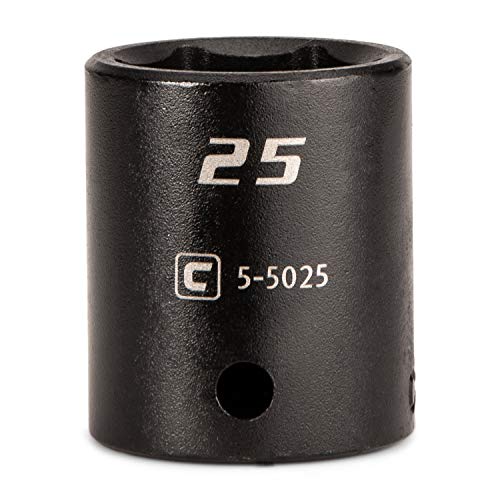 Capri Tools Shallow Impact Socket, 1/2-Inch Drive, 6-Point, Metric (25 mm)