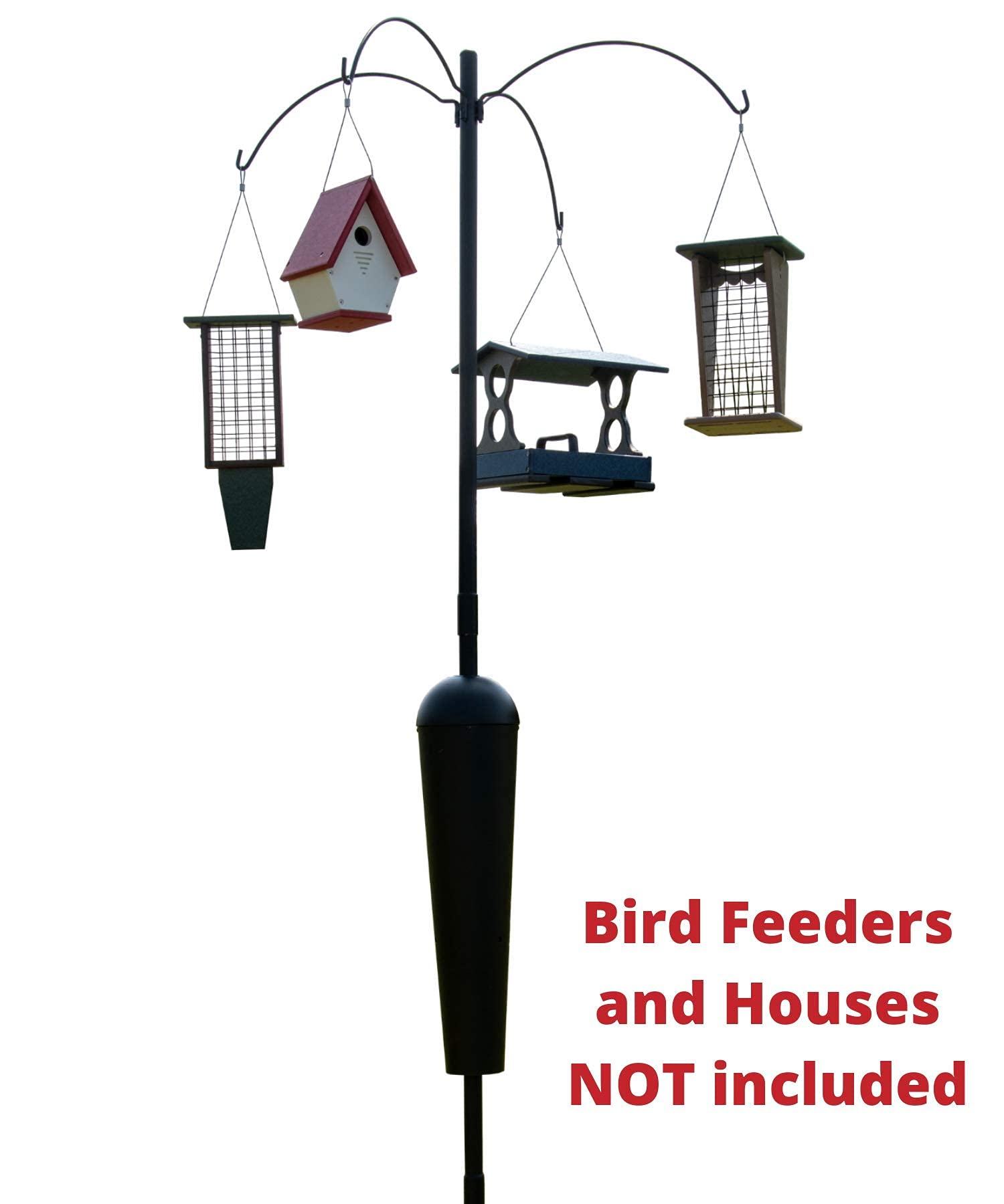 Squirrel Stopper Sequoia Squirrel Proof Pole System with 4 Hanging Stations - Bird Feeder Pole System Only