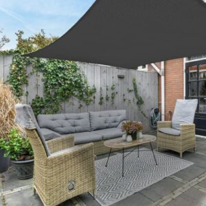 AsterOutdoor Sun Shade Sail Rectangle 10' x 13' UV Block Canopy for Patio Backyard Lawn Garden Outdoor Activities, Graphite