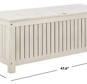 Safavieh PAT7037C Outdoor Abri White Storage Cushion Box