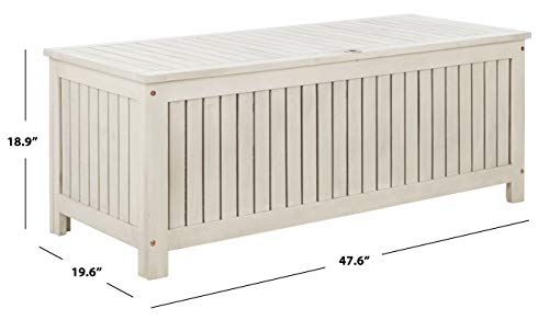 Safavieh PAT7037C Outdoor Abri White Storage Cushion Box