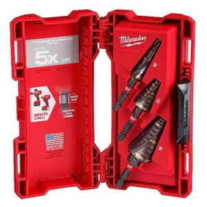 milwaukee titanium shockwave impact duty step bit kit (3-piece)