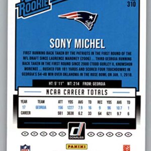 2018 Donruss Football #310 Sony Michel RC Rookie Card New England Patriots Rated Rookie Official NFL Trading Card