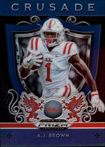 2019 prizm draft picks football crusade blue #5 a.j. brown ole miss rebels panini nfl collegiate rc rookie card