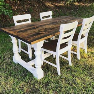 CAROLINA LEG CO. Monastery Farmhouse Dining Table Legs - Unfinished - DIY Furniture - Turned Legs - Set of 4 - Dimensions: 5" x 29"