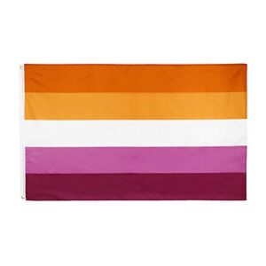 flaglink les pride flag 3x5fts - new lesbian sunset rainbow flags banner