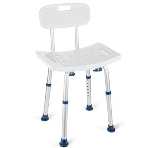 greenchief shower chair with back removable - small shower stool for inside shower, narrow bathtub chair, adjustable shower seat for seniors, elderly, handicap, disabled (300 lbs)