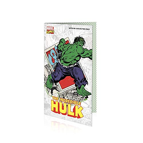 6 24K Plated Comic Book Covers Ingot Collection Featuring The Incredible Hulk in Dazzling Colors, 2.36” x 1.58” x 0.12” - Certificate of Authenticity