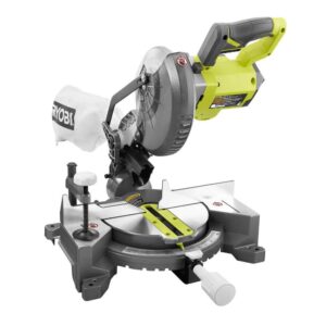 ryobi 18-volt one+ cordless 7-1/4 in. compound miter saw (tool only) with blade (renewed)