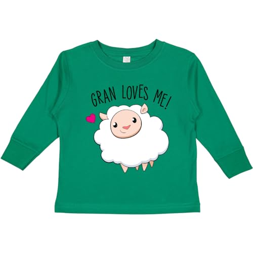 inktastic Gran Loves Me- Cute Sheep Toddler Long Sleeve T-Shirt 4T Kelly Green 34adc