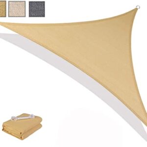 AXT SHADE Triangle Sun Shade Sail, 9'10'' x 9'10'' x 9'10'' Sand Sunshades Sails Patio Cover Canopy Shades for Outdoor Activity