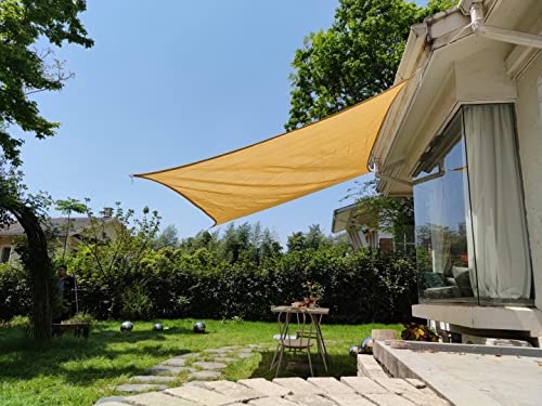 AXT SHADE Sun Shade Sail Rectangle 6.5' x 9'10"Shades Canopy UV Block Awning Patio Cover Shelter Backyard Shading,Sunshades Sails Canopy Shades for Outdoor Activity,Sand(Customized Sail Shade)