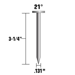 Metabo HPT Framing Nails | 3-1/4 Inch x .131 | Full Round Head | Brite, Basic | Plastic Strip | 1000 Count | 20111SHPT