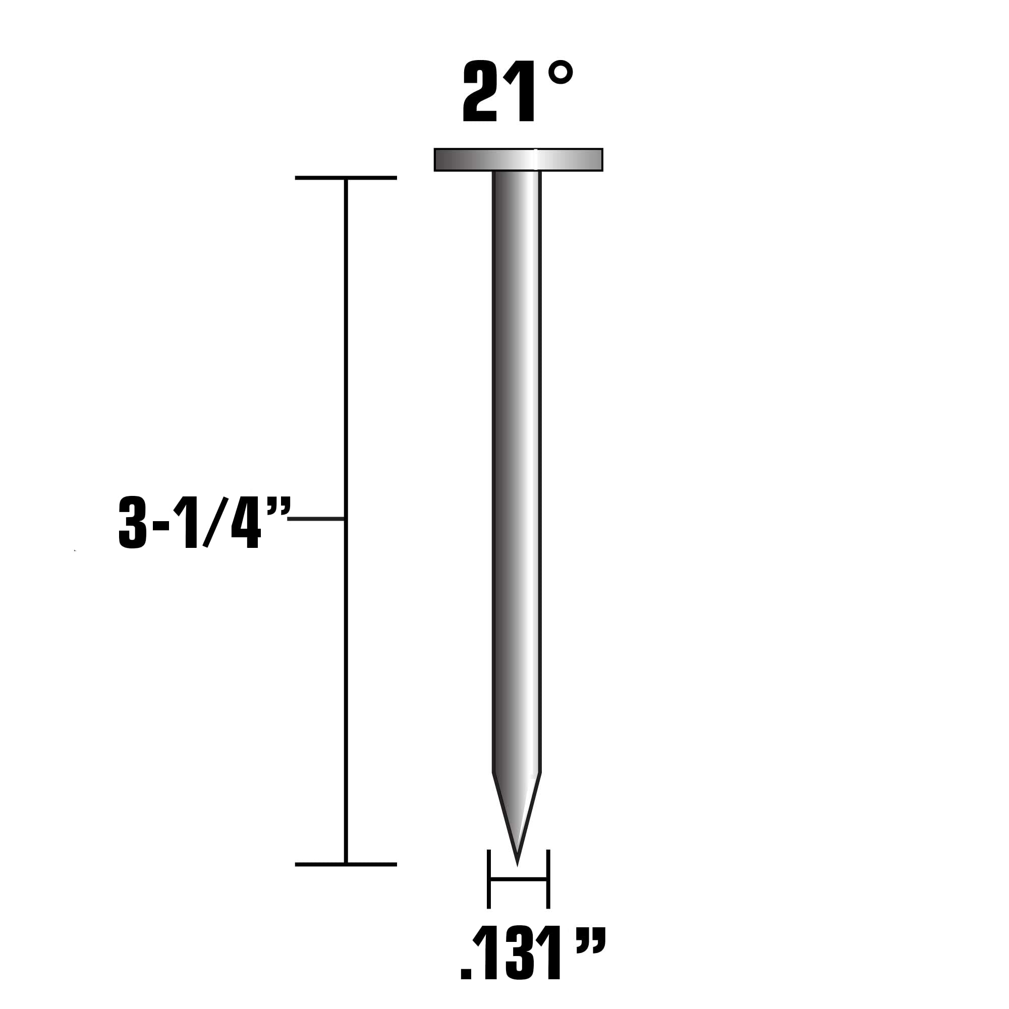 Metabo HPT Framing Nails | 3-1/4 Inch x .131 | Full Round Head | Brite, Basic | Plastic Strip | 1000 Count | 20111SHPT