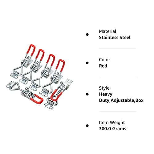 6 Pack Adjustable Toggle Latch Clamp 4001, 330 Lbs 150Kg Holding Capacity, 4001 Heavy Duty Quick Release Pull Latch Toggle Clamp