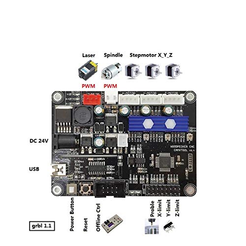 3 Axis 1.1f USB GRBL Control Board with GRBL Offline Controller Working Remote Hand GRBL Controller LCD Screen for DIY CNC 3018PRO/1610 Engraving/Milling Machine