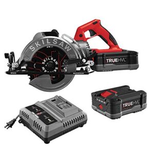 skil 48v 7-1/4" truehvl cordless worm drive skilsaw circular saw kit with 2 truehvl batteries - spth77m-21