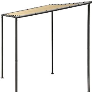 ShelterLogic 10' x 6' Solano Gazebo Canopy Charcoal Carbon Steel Frame and Marzipan Water-Resistant and Sun Protection Tan Cover