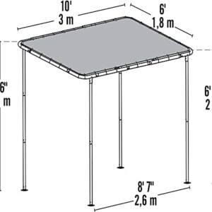 ShelterLogic 10' x 6' Solano Gazebo Canopy Charcoal Carbon Steel Frame and Marzipan Water-Resistant and Sun Protection Tan Cover