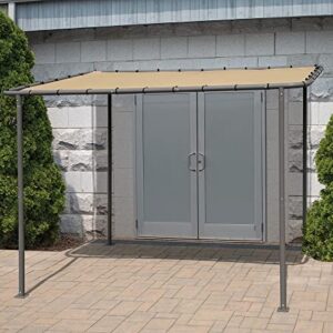 ShelterLogic 10' x 6' Solano Gazebo Canopy Charcoal Carbon Steel Frame and Marzipan Water-Resistant and Sun Protection Tan Cover