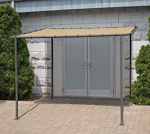 ShelterLogic 10' x 6' Solano Gazebo Canopy Charcoal Carbon Steel Frame and Marzipan Water-Resistant and Sun Protection Tan Cover