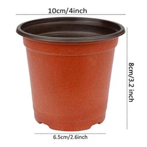 Augshy Nursery Pot, 75 Pcs 4" Plastic Nursery Seed Starting Pots Flower Plant Container for Succulent Seedling Cutting Transplanting