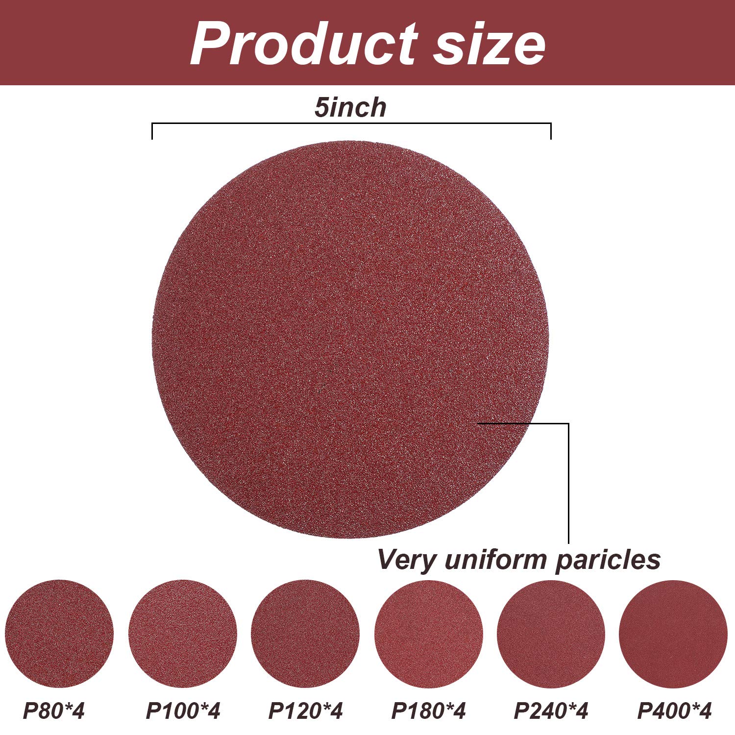 Sanding Belts Disc Grit Aluminum Oxide, 24 Pieces 1 x 30 Inch Abrasive Sanding Belt (60/80/120/150/240/400 Grits) and 24 Pieces 5 Inch Self Stick No-hole Sanding Disc (80/100/ 120/180/ 240/400 Grit