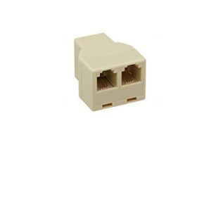 vistric phone line splitter, rj11 female to dual female sockets, split one line for 2 devices. works with telephones, fax-machines, answering-machines, cordless-phones. 1-unit. ivory color