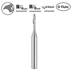 SpeTool O Flute 1/8 Inch Cutter Up Cut Spiral End Mill Aluminum Cutting Carbide Router for Acrylic PVC MDF Wood