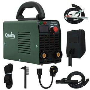 arc welder mini, cuwiny arc200d 110v/220v igbt inverter welding machine, maximum 140a mma/stick, dual voltage with high frequency duty cycle digital display welding.