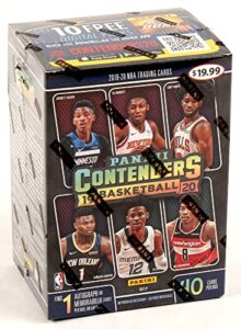 2019/20 panini contenders nba basketball blaster box (40 cards incl. one memorabilia or autograph card)