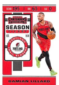 2019-20 contenders nba season ticket #20 damian lillard portland trail blazers official panini basketball trading card