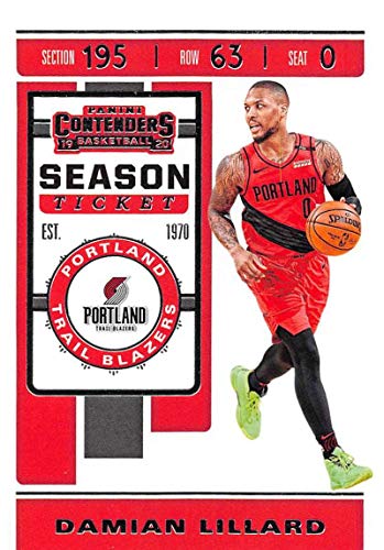 2019-20 Contenders NBA Season Ticket #20 Damian Lillard Portland Trail Blazers Official Panini Basketball Trading Card