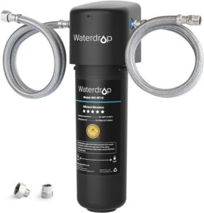 waterdrop 10ua under sink water filter, under sink water filtration system, reduces pfas, pfoa/pfos, lead, chlorine, bad taste & odor, nsf/ansi 42 certified, under sink water filter system, 8k gallons