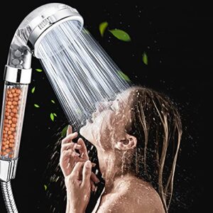 Nosame® Shower Head with Hose , Filter Filtration High Pressure Water Saving 3 Mode Function Spray Handheld Showerheads for Dry Skin & Hair